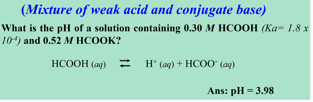 Solved (Mixture of weak acid and conjugate base) What is the | Chegg.com