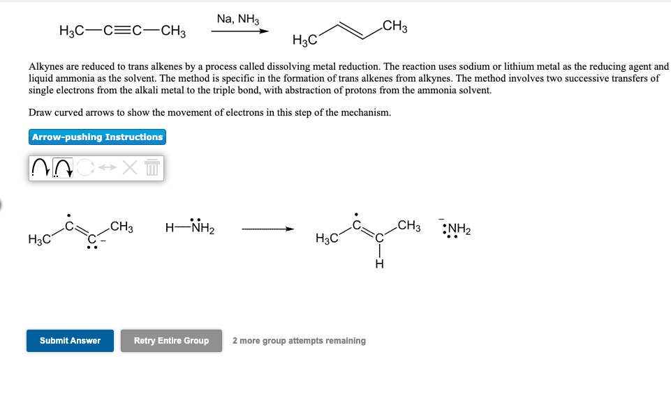 Solved Na, NH3 H3C-C=C—CH3 CH3 H3C Alkynes are reduced to | Chegg.com