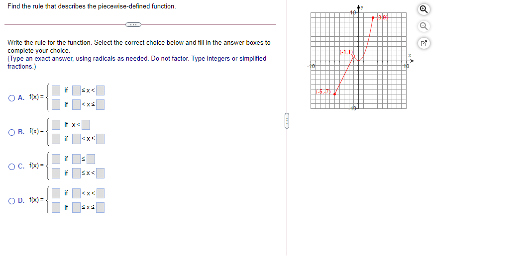 Solved Give the rule that describes the piecewise-defined | Chegg.com