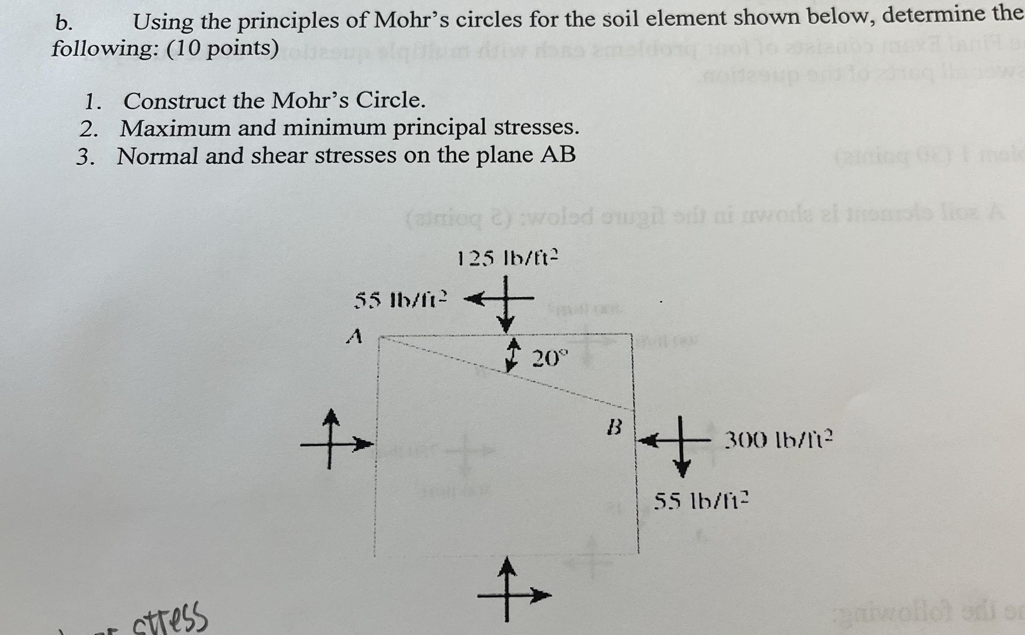 Solved b. Using the principles of Mohr's circles for the | Chegg.com