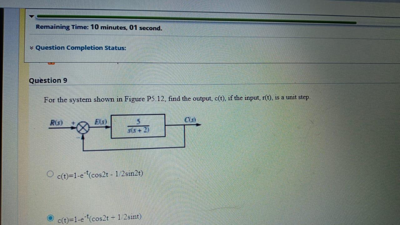 Solved Remaining Time: 10 minutes, 01 second. Question | Chegg.com