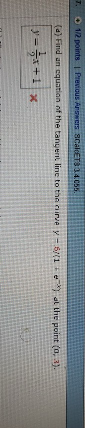 Solved 7.1/2 points 1 Previous Answers SCalcET8 3.4.055 (a) | Chegg.com