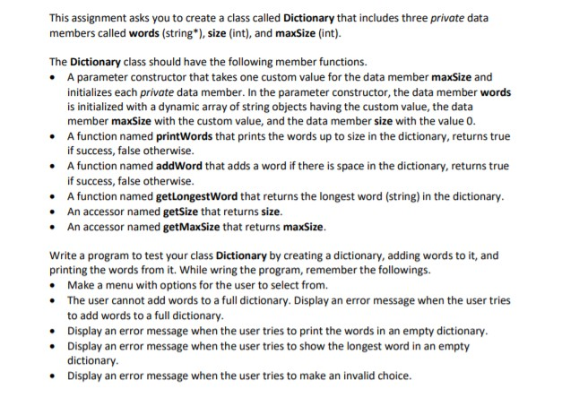 Solved This Assignment Asks You To Create A Class Called 