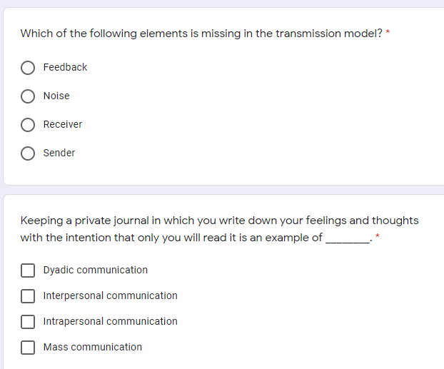 Solved This model views communication as a one-way process | Chegg.com