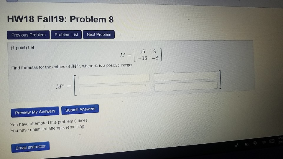 Solved HW18 Fall19: Problem 5 Previous Problem Problem List | Chegg.com
