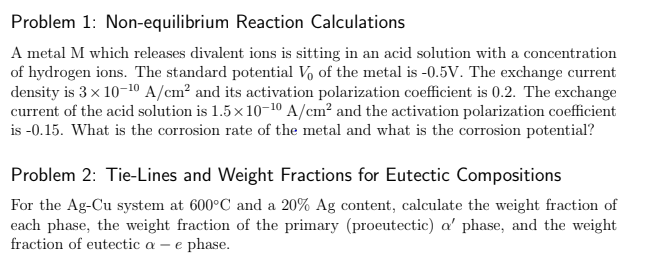 Solved Problem 1: Non-equilibrium Reaction Calculations A | Chegg.com