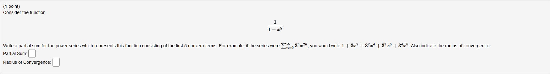 Solved (1 point) Consider the function arctan(2/8). Write a | Chegg.com