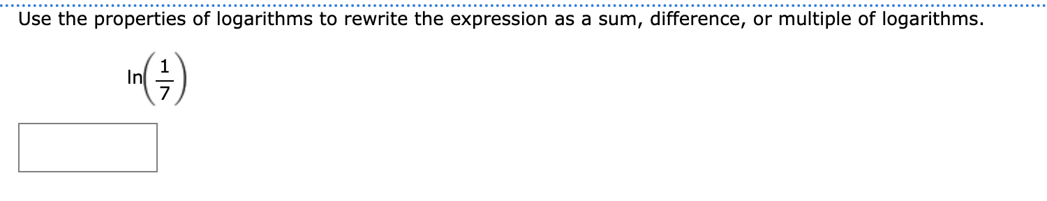 Solved Use the properties of logarithms to rewrite the | Chegg.com