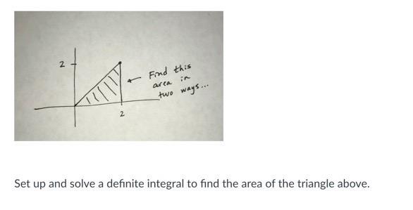 Solved Set up and solve a definite integral to find the area | Chegg.com