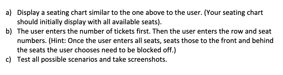 Solved (50 points) Write a program for a seat reservation. | Chegg.com
