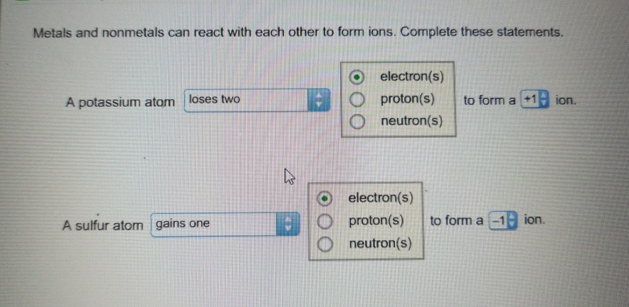 Solved Metals and nonmetals can react with each other to | Chegg.com