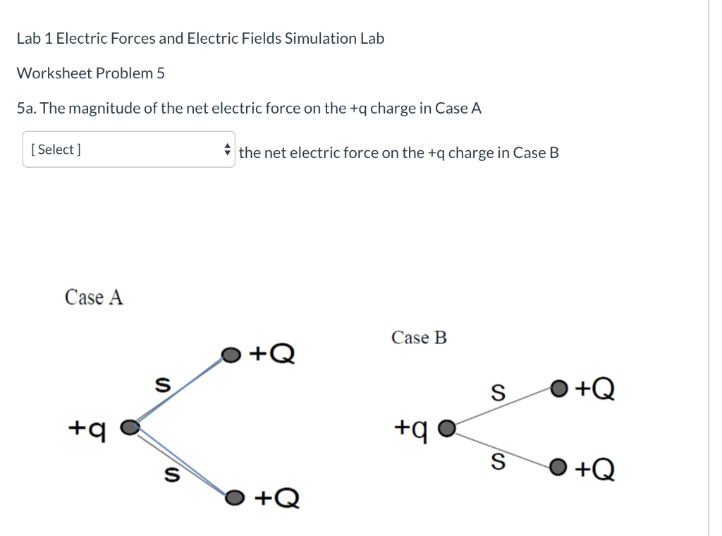 Solved Lab 1 Electric Forces and Electric Fields Simulation | Chegg.com