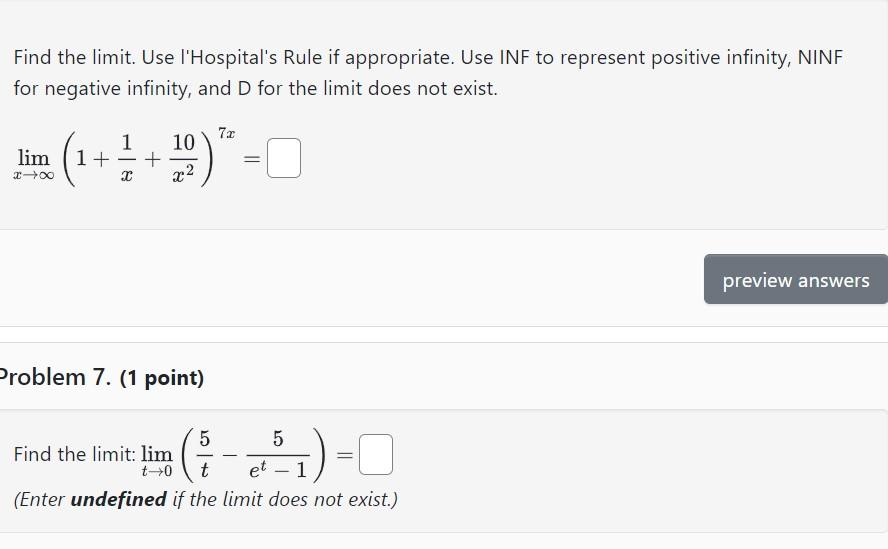 Solved Find the limit. Use I'Hospital's Rule if appropriate. | Chegg.com