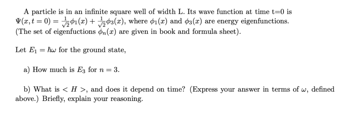 Solved A particle is in an infinite square well of width L. | Chegg.com