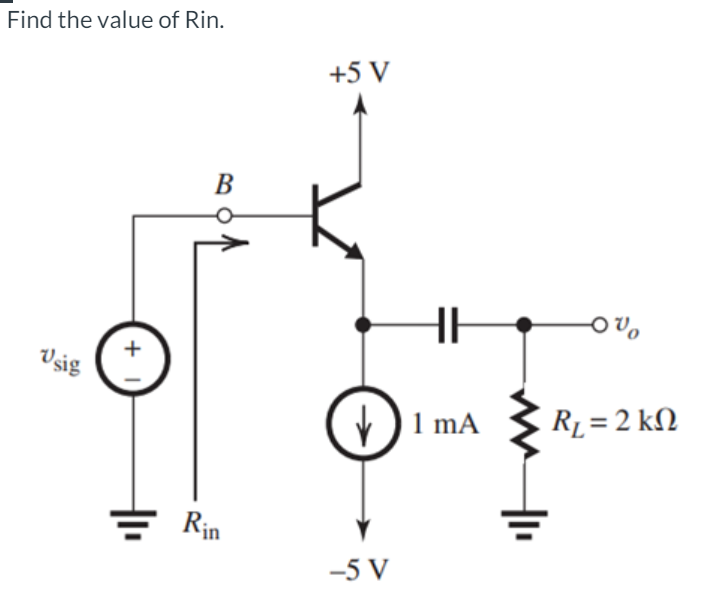 Solved Find the value of Rin. | Chegg.com