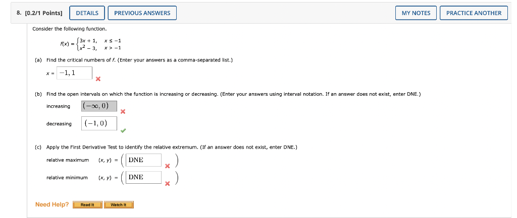 Solved 7. [0.2/1 Points] DETAILS PREVIOUS ANSWERS MY NOTES | Chegg.com