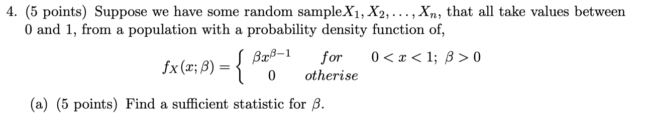 Solved (5 points) Suppose we have some random sample | Chegg.com