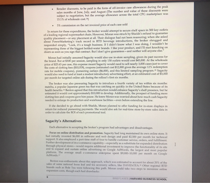 Solved JOHN A. QUELCH AMY HANDLIN Sagacity Tea: What | Chegg.com