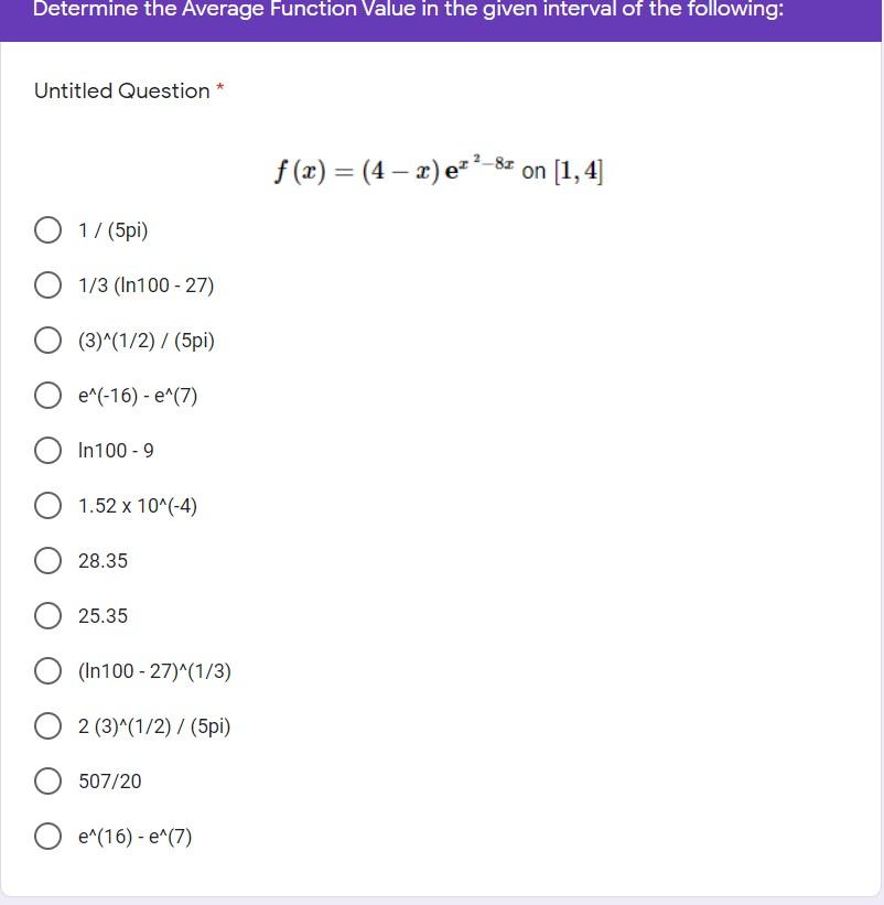 Solved Determine the Average Function Value in the | Chegg.com