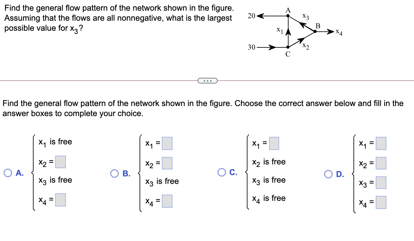 Solved 20 Find the general flow pattern of the network shown | Chegg.com