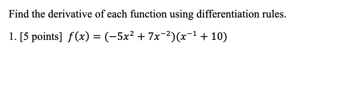 Solved Find the derivative of each function using | Chegg.com
