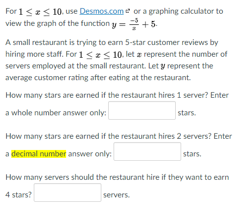 Solved For 0x5, use Desmos.com or a graphing calculator to | Chegg.com