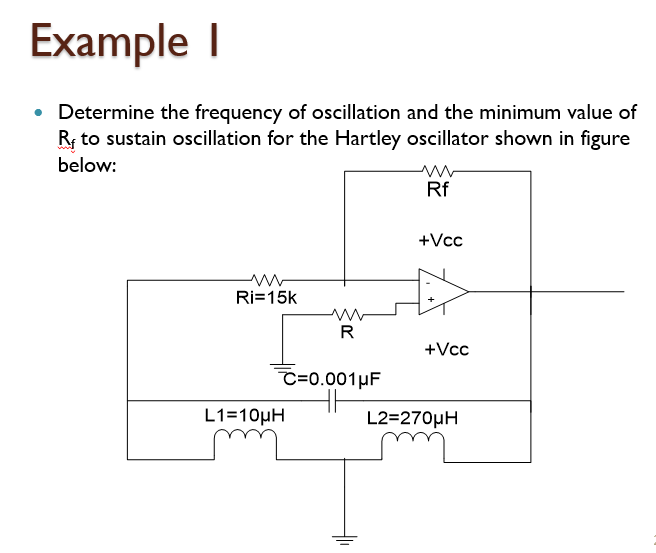 Solved Example 1 • Determine the frequency of oscillation | Chegg.com