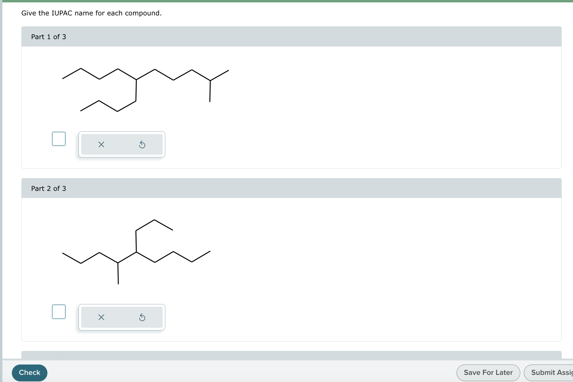 Give the IUPAC name for each compound.Part 1 ﻿of | Chegg.com