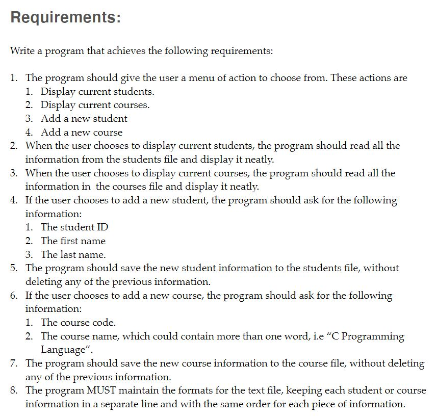 Solved CST8234- C Language Assignment 3 Due Date - December | Chegg.com