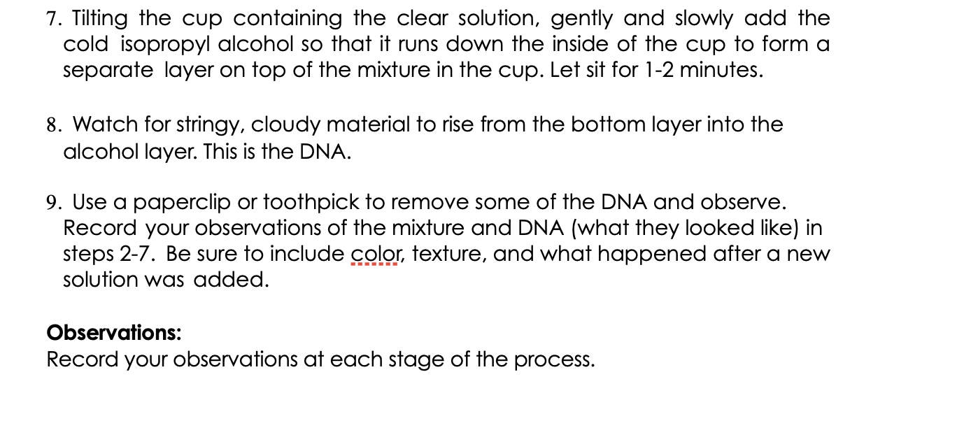 Solved DNA Extraction Lab Problem: How do you extract DNA | Chegg.com