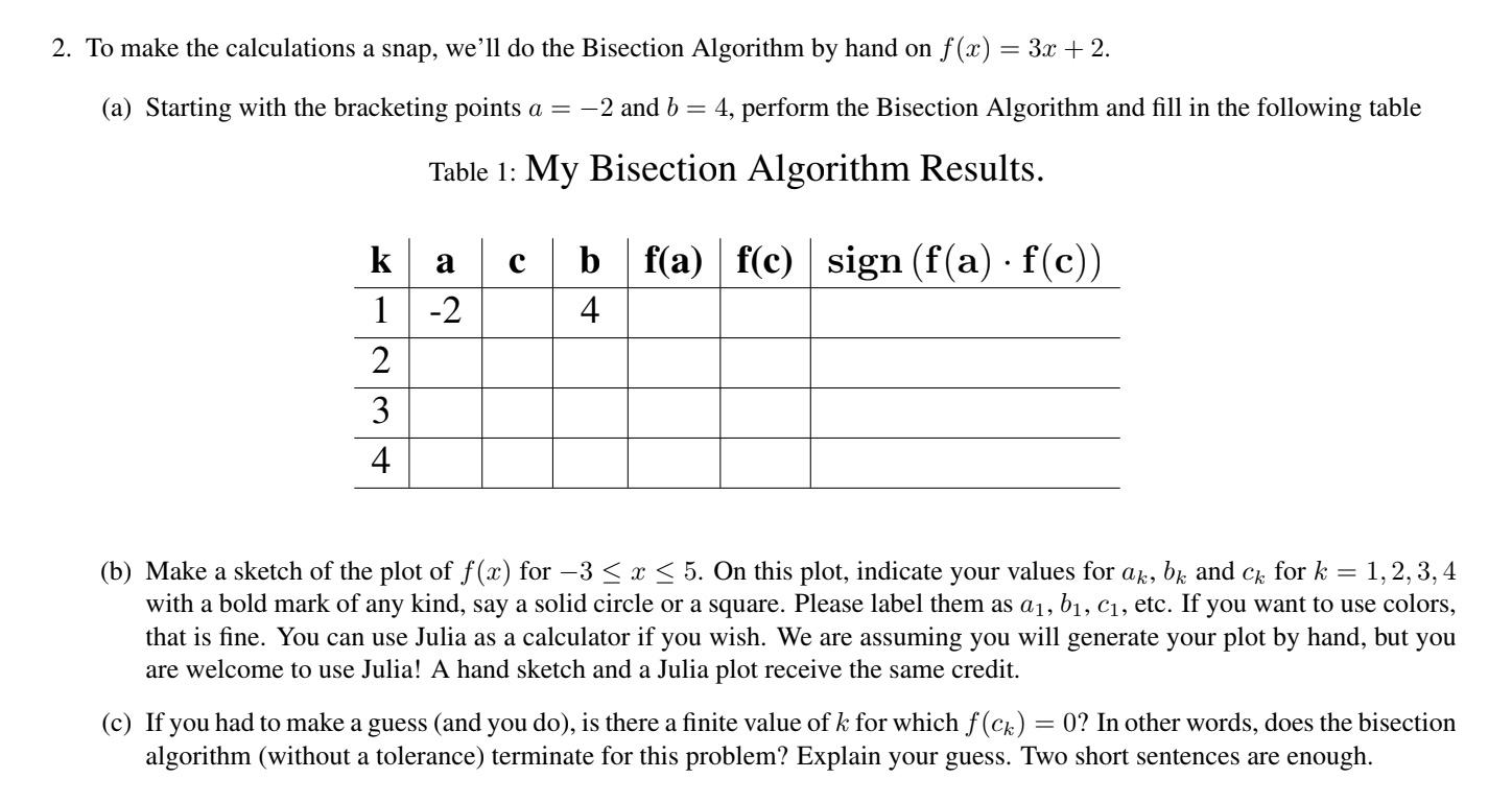 Solved 2. To make the calculations a snap, we'll do the | Chegg.com