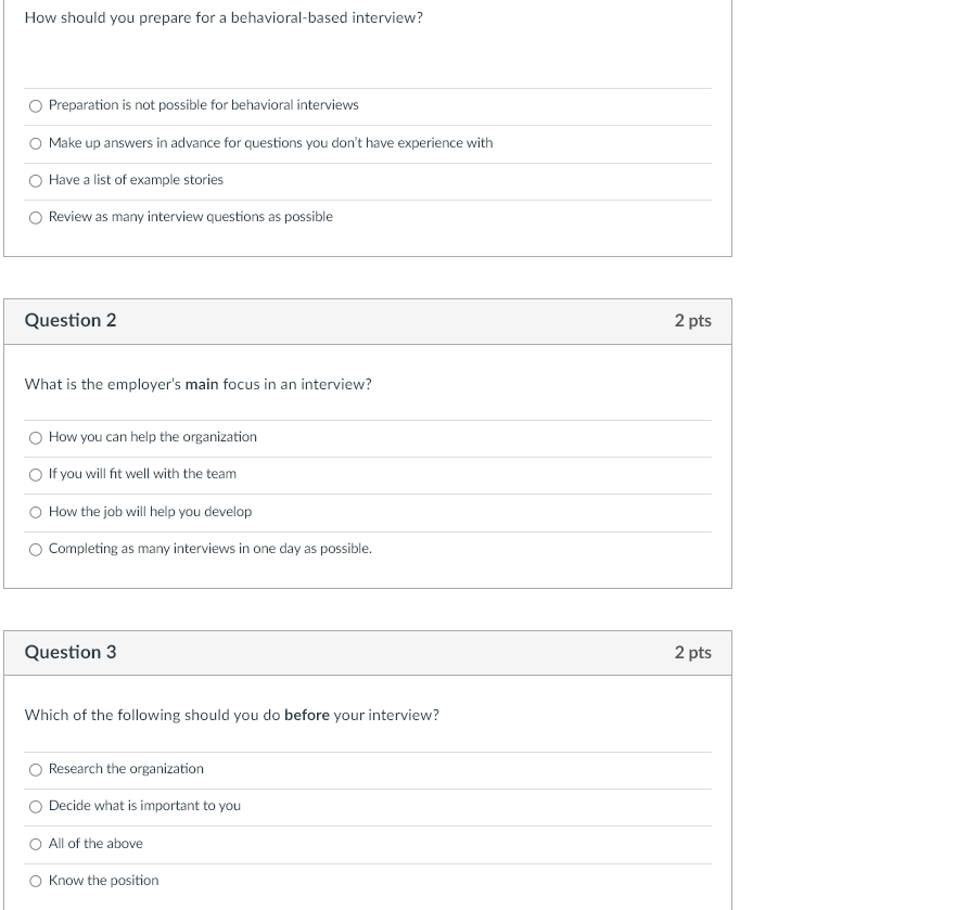 Solved How should you prepare for a behavioral-based | Chegg.com