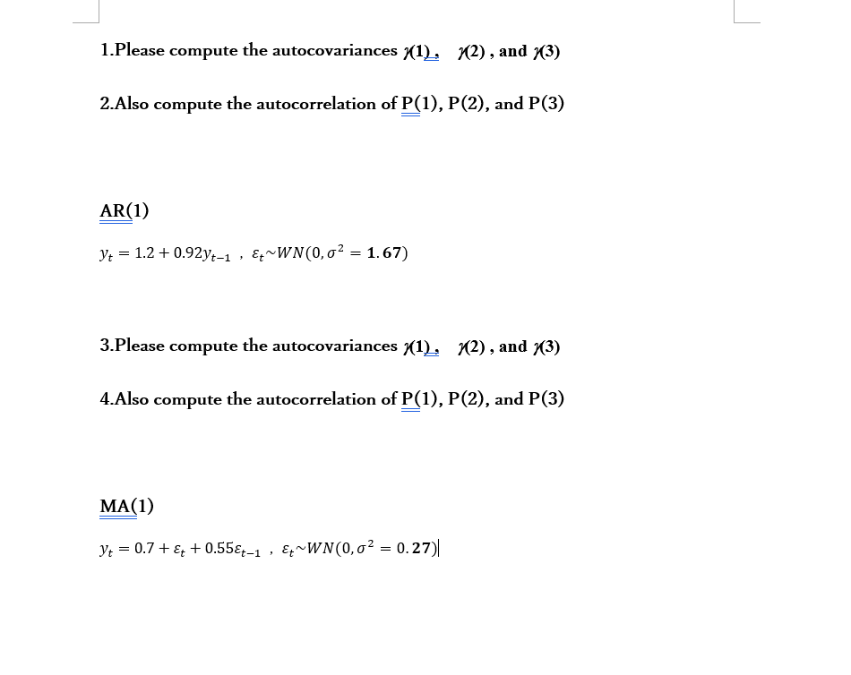 Solved AR - autoregressive (AR) model MA - | Chegg.com