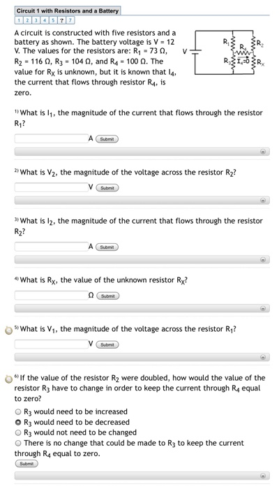 Solved Circuit 1 with Resistors and a Battery A circuit is | Chegg.com