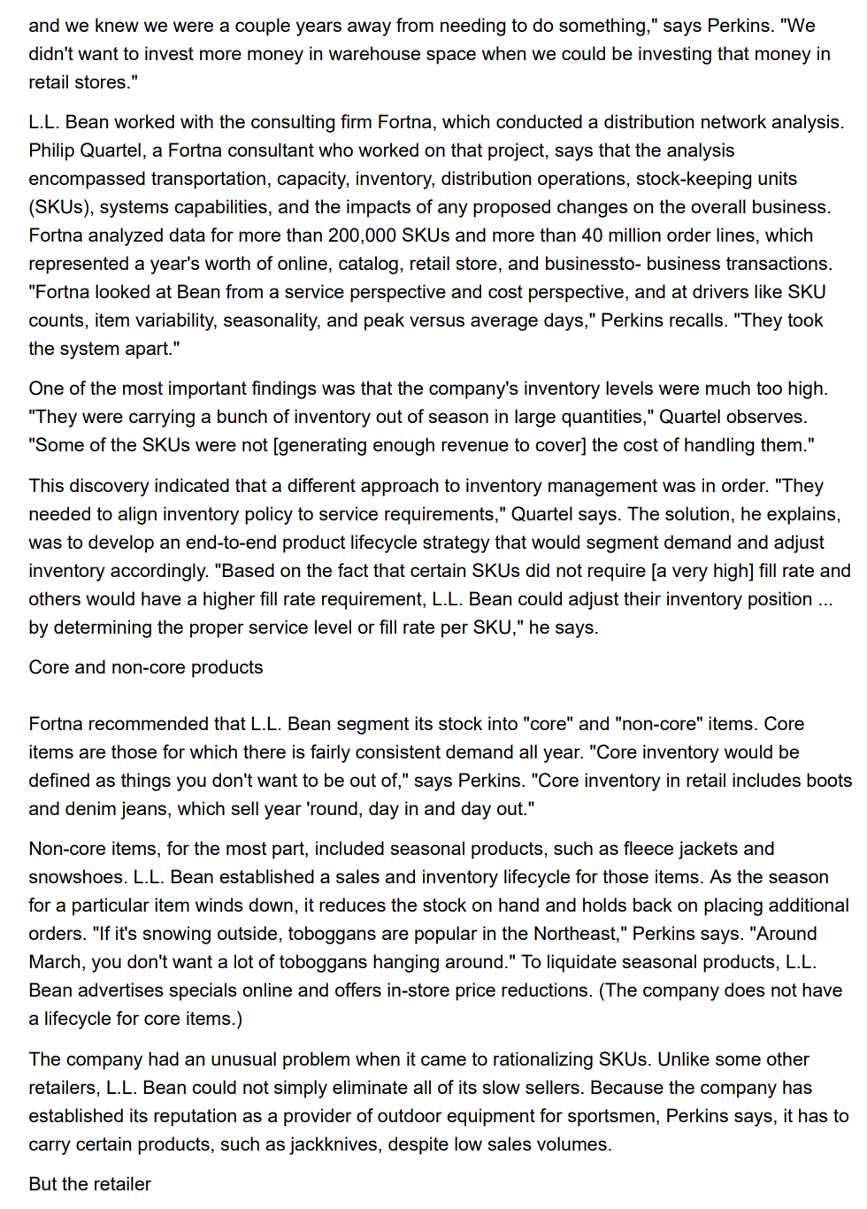 Solved what are two challenges that LL Bean faces when | Chegg.com