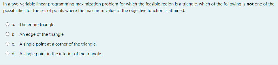 Solved In A Two Variable Linear Programming Maximization