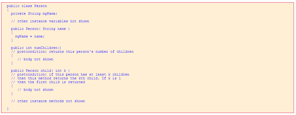 Solved public class Person public private String myName; // | Chegg.com