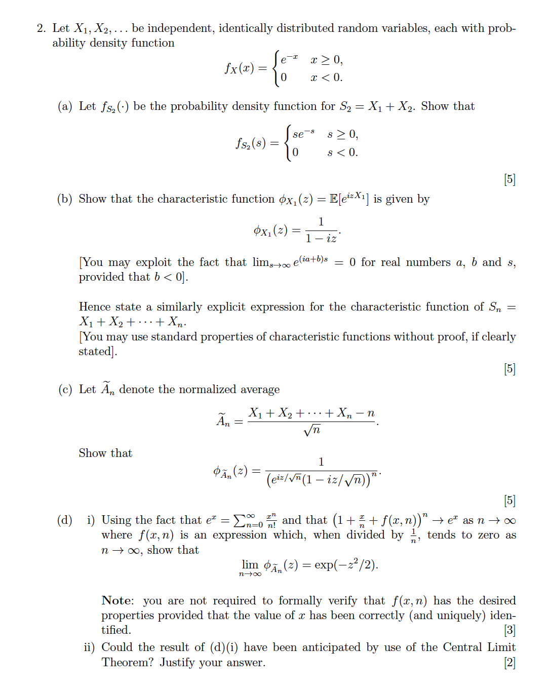 Solved Let x1,x2,dots be independent, identically | Chegg.com