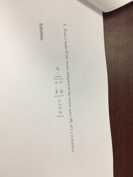 Solved 1. Find a basis of the vector subspace of the vector | Chegg.com