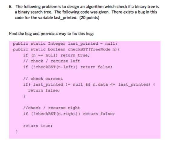 6. The following problem is to design an algorithm | Chegg.com
