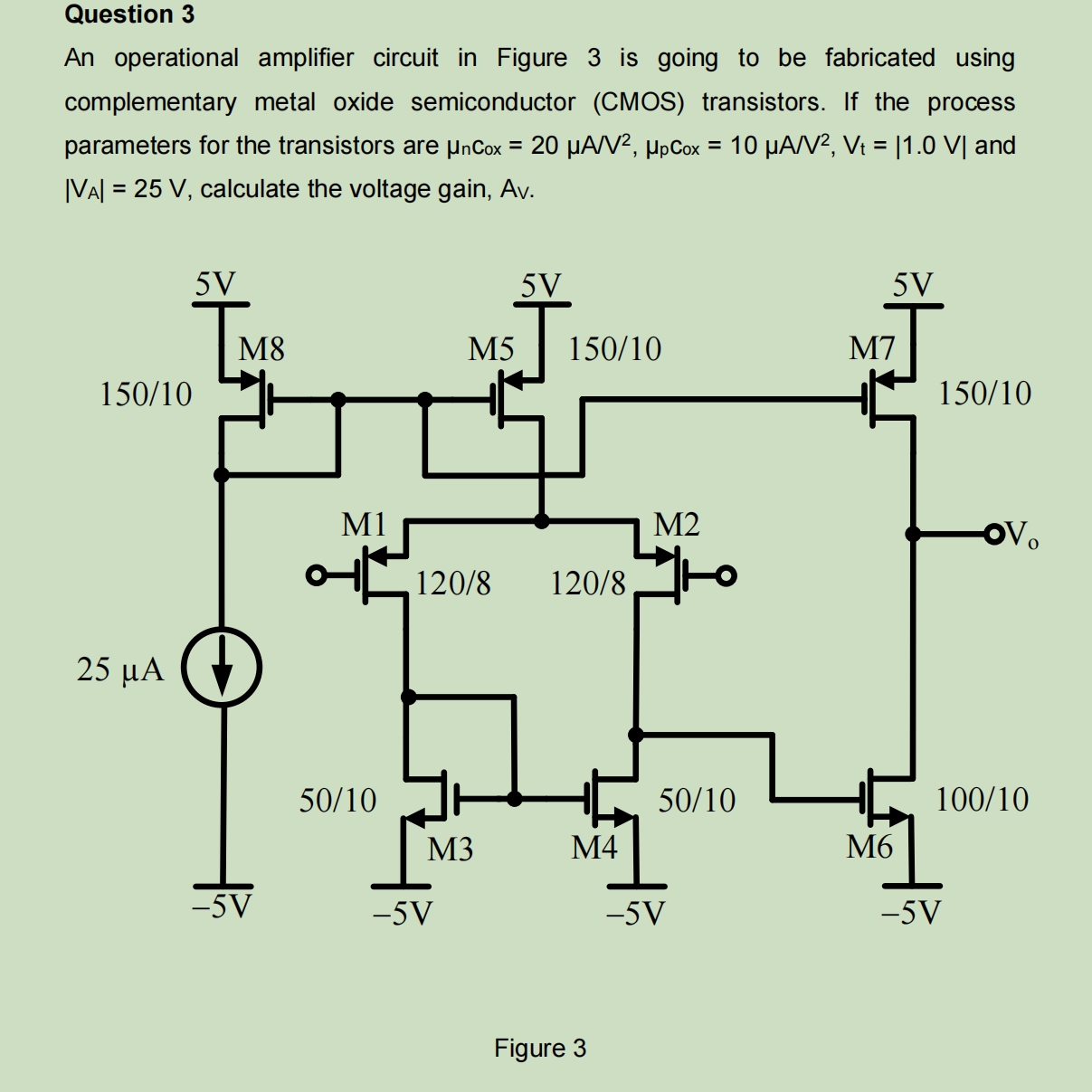 Solved Question 3An ﻿operational amplifier circuit in | Chegg.com