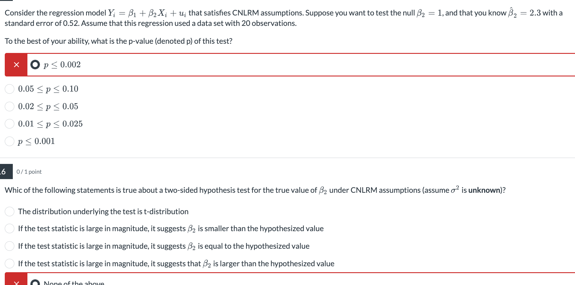 Consider the regression model Yi=β1+β2Xi+ui that | Chegg.com