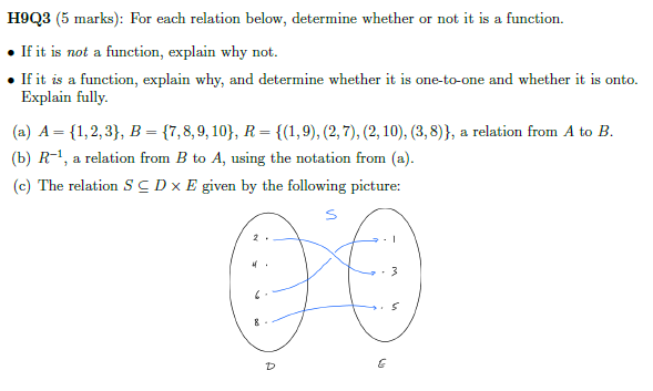 Solved H9Q3 (5 marks): For each relation below, determine | Chegg.com