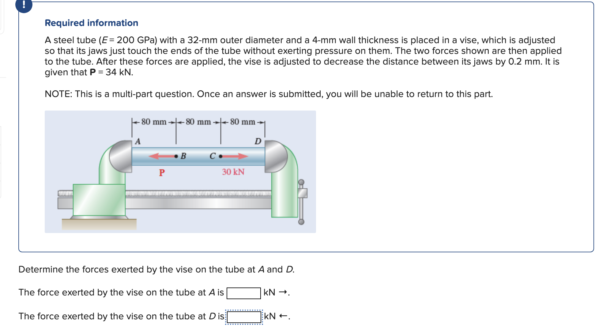 Solved Required information A steel tube ( E=200GPa ) with a | Chegg.com