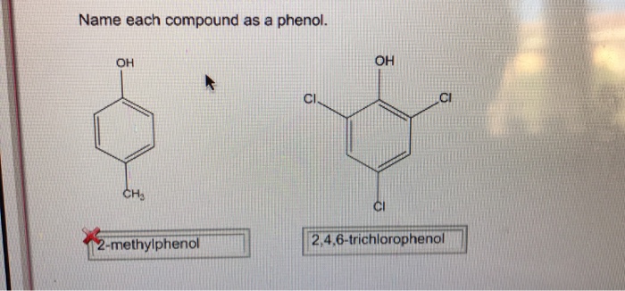 Solved Name each compound as a phenol. | Chegg.com