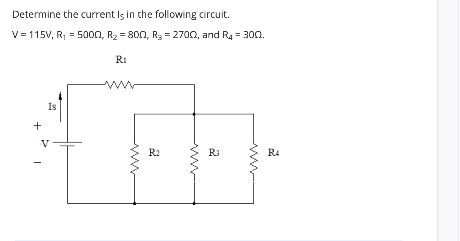 Solved Determine the current IS ﻿in the following | Chegg.com