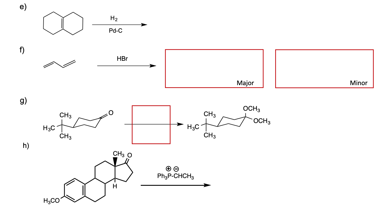 Solved H₂ Pd-C HBr Major Minor OCH3 H3 H3C H3C7 CH3 CH3 CH3 | Chegg.com