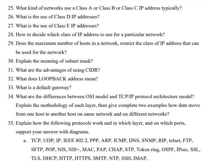 Solved 1. Define an IP address? 2. What do we use an IP | Chegg.com