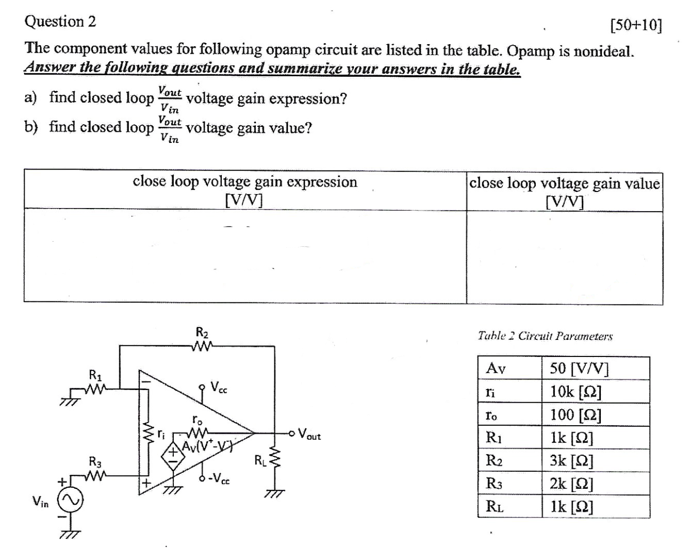 Solved Question 1 [20+20] In the following circuit, the | Chegg.com