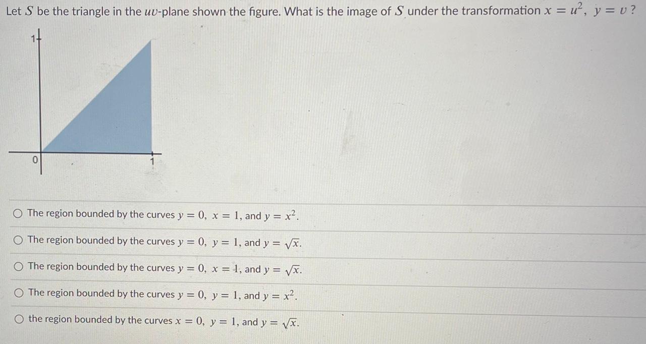 Solved Let S be the triangle in the uv-plane shown the | Chegg.com